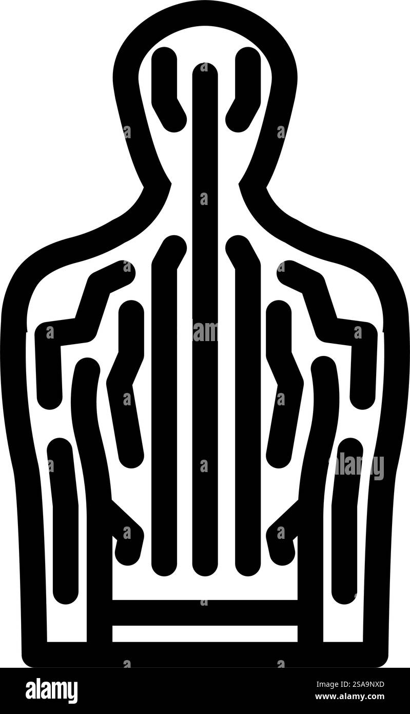 meridian pathways acupuncture line icon vector. meridian pathways ...
