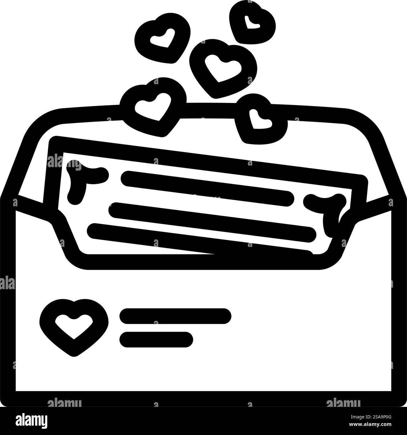 love letter line icon vector. love letter sign. isolated contour symbol ...