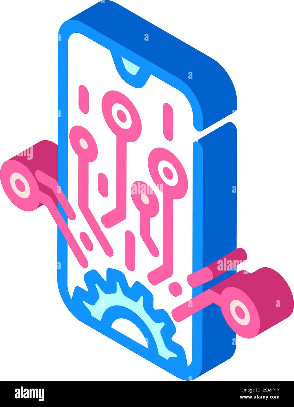 mobile technology business process isometric icon vector. mobile ...