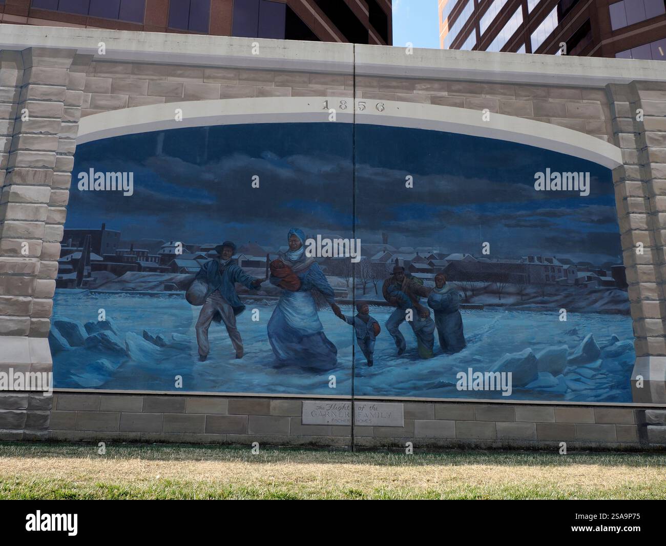 COVINGTON, USA - SEPTEMBER 7 2024 - The 18 Panel Mural Next to the ...