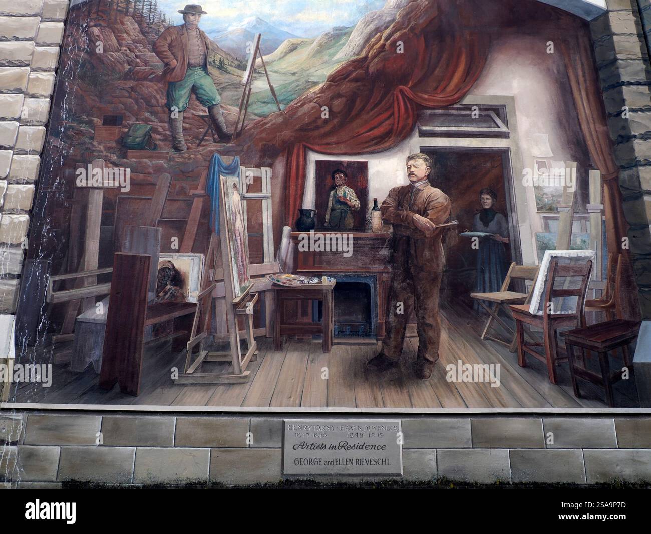 COVINGTON, USA - SEPTEMBER 7 2024 - The 18 Panel Mural Next to the ...