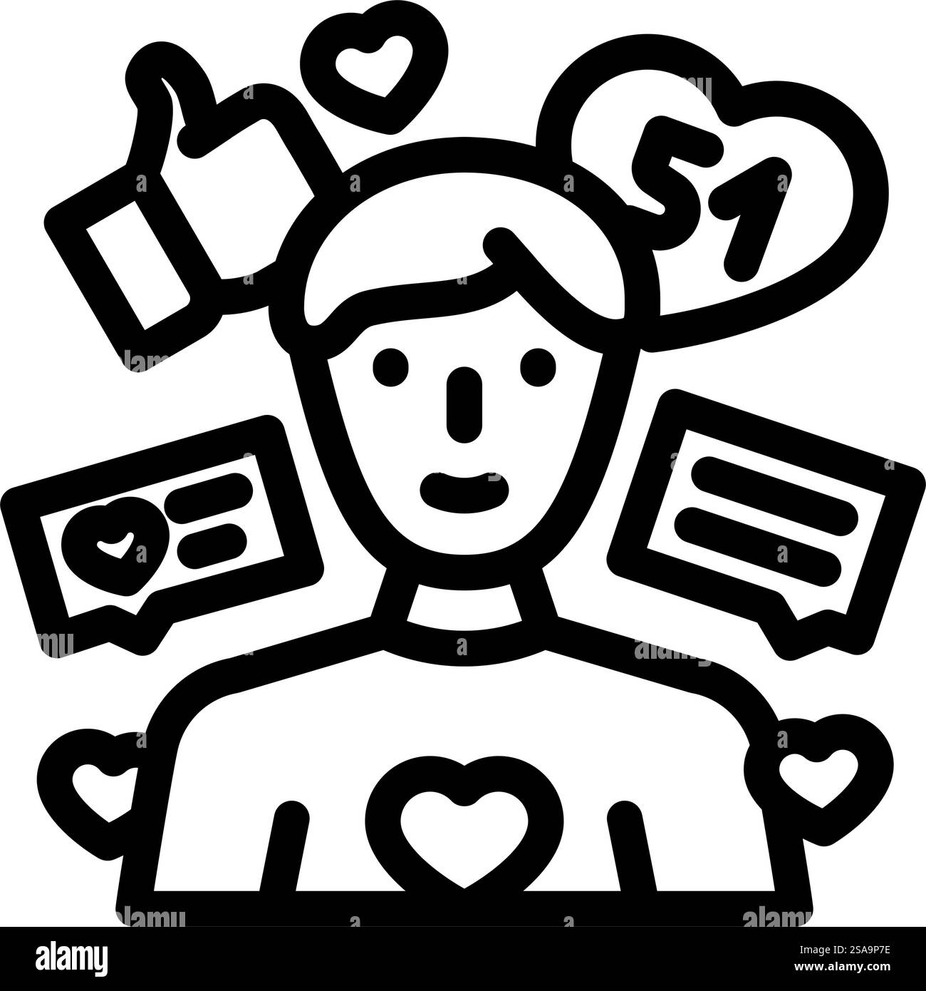 influencer marketing line icon vector. influencer marketing sign ...