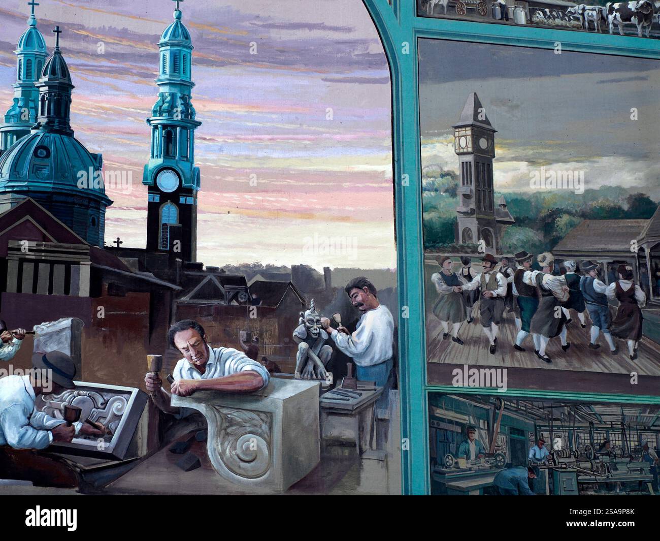 COVINGTON, USA - SEPTEMBER 7 2024 - The 18 Panel Mural Next to the ...