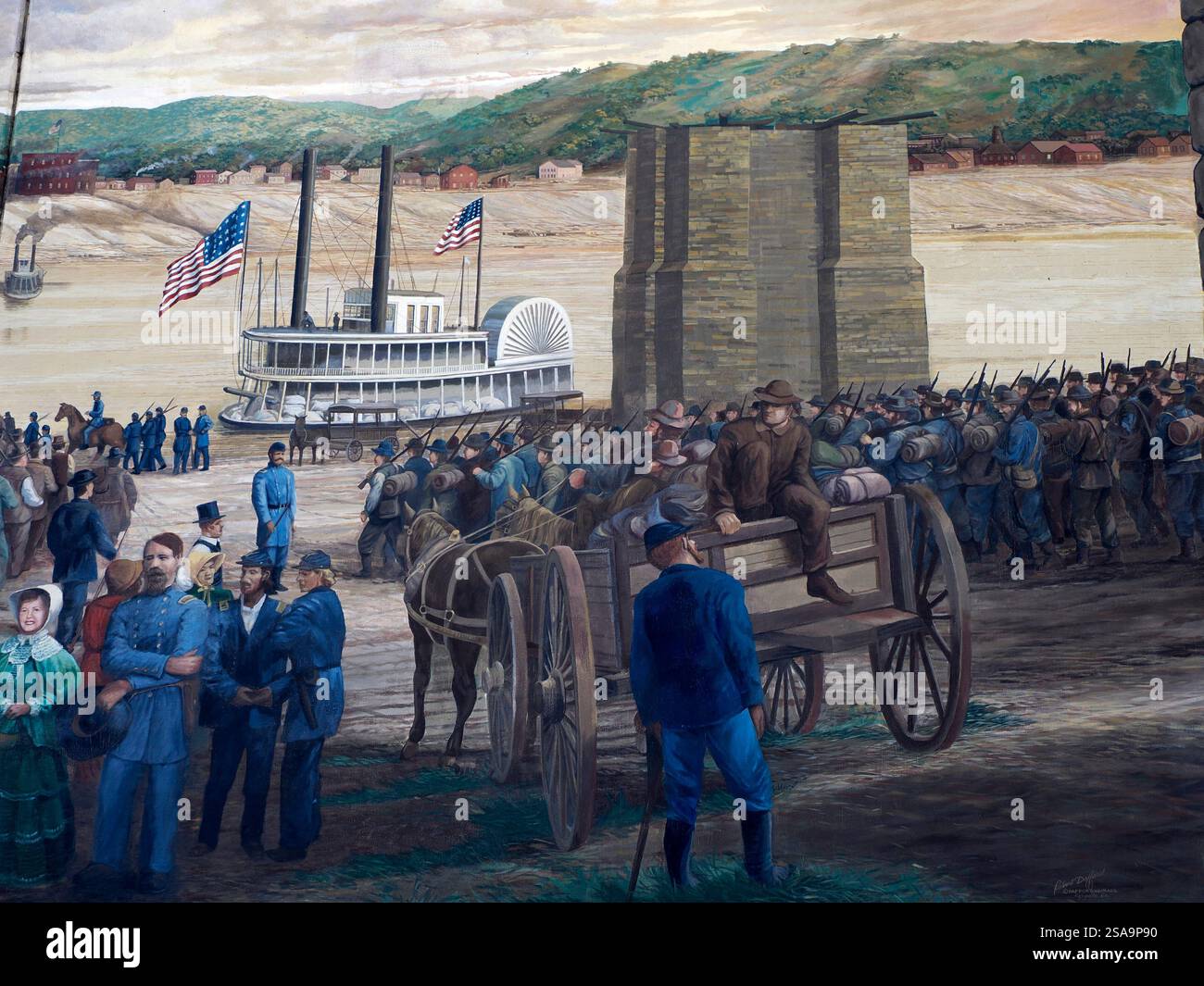 COVINGTON, USA - SEPTEMBER 7 2024 - The 18 Panel Mural Next to the ...