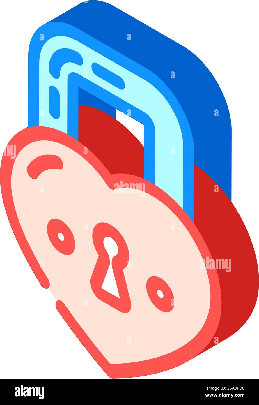 love lock isometric icon vector. love lock sign. isolated symbol ...
