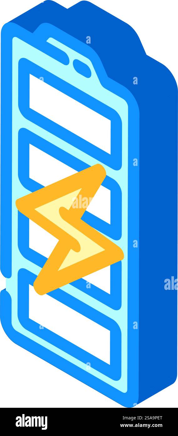 pre charged label product caution isometric icon vector. pre charged ...