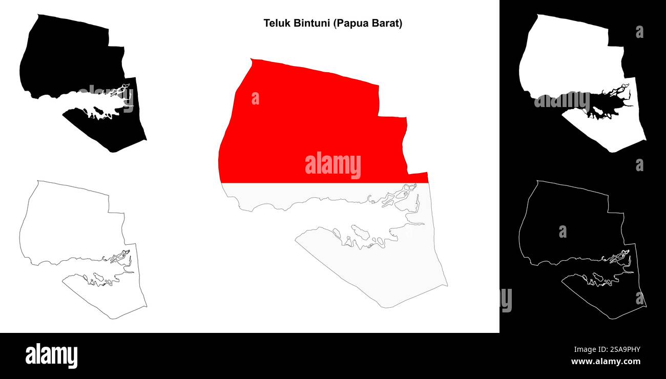 Teluk bintuni vector outline map hi-res stock photography and images ...