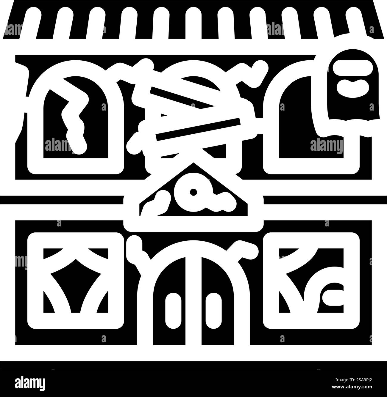 haunted house autumn glyph icon vector. haunted house autumn sign ...