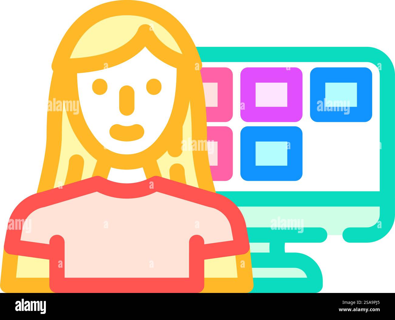 remote freelancing color icon vector. remote freelancing sign. isolated ...