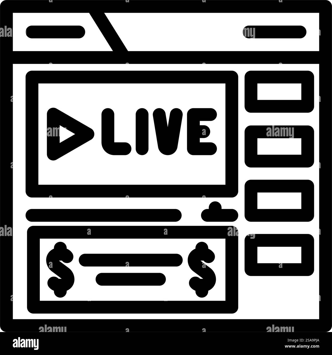 webinar monetization line icon vector. webinar monetization sign ...