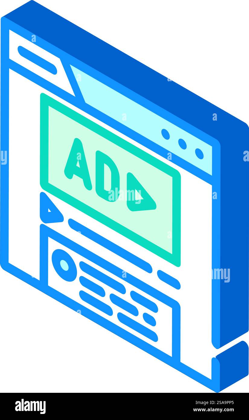 sponsored content isometric icon vector. sponsored content sign ...