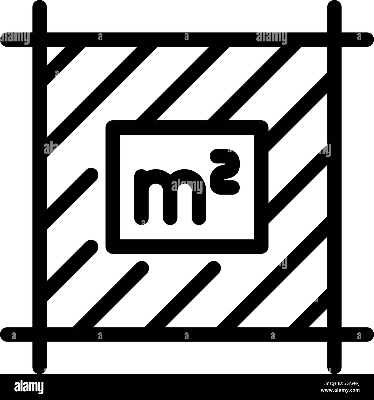 area square metre label product caution line icon vector. area square ...