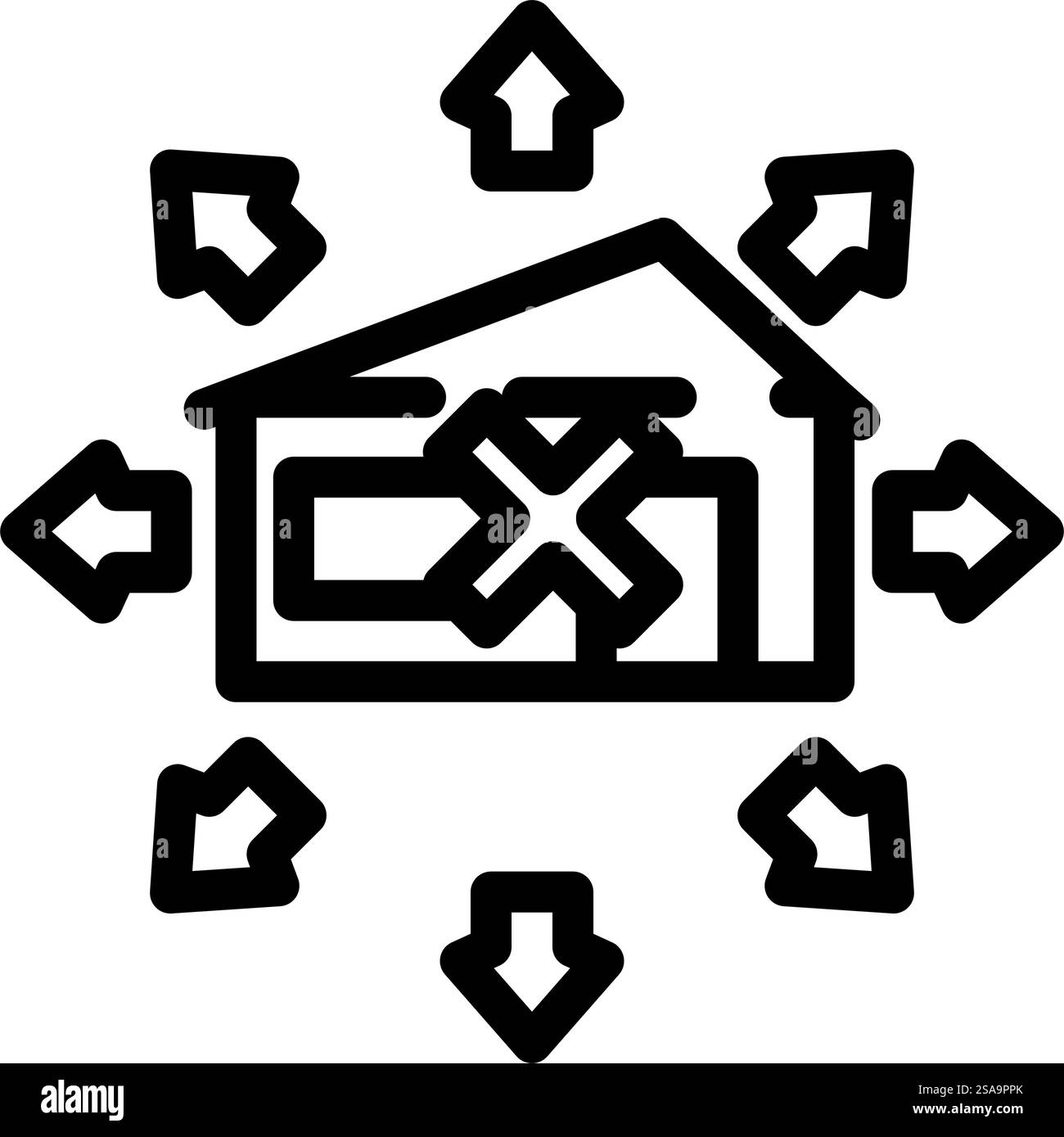 outdoor use only label product caution line icon vector. outdoor use ...