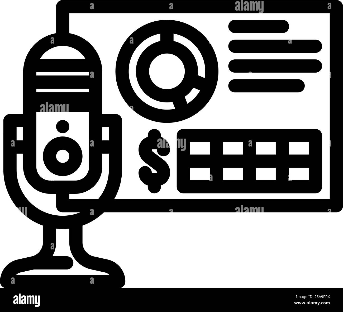 podcast monetization line icon vector. podcast monetization sign ...