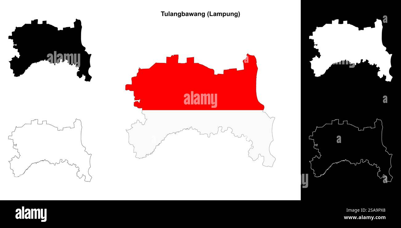 Tulangbawang blank outline map set Stock Vector Image & Art - Alamy