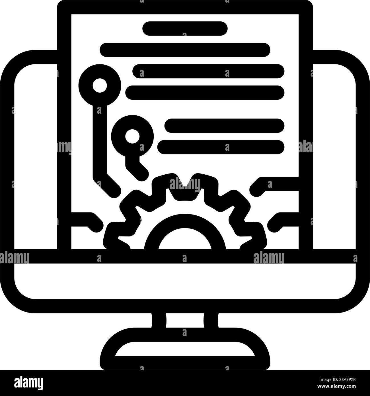 information technology management business line icon vector ...