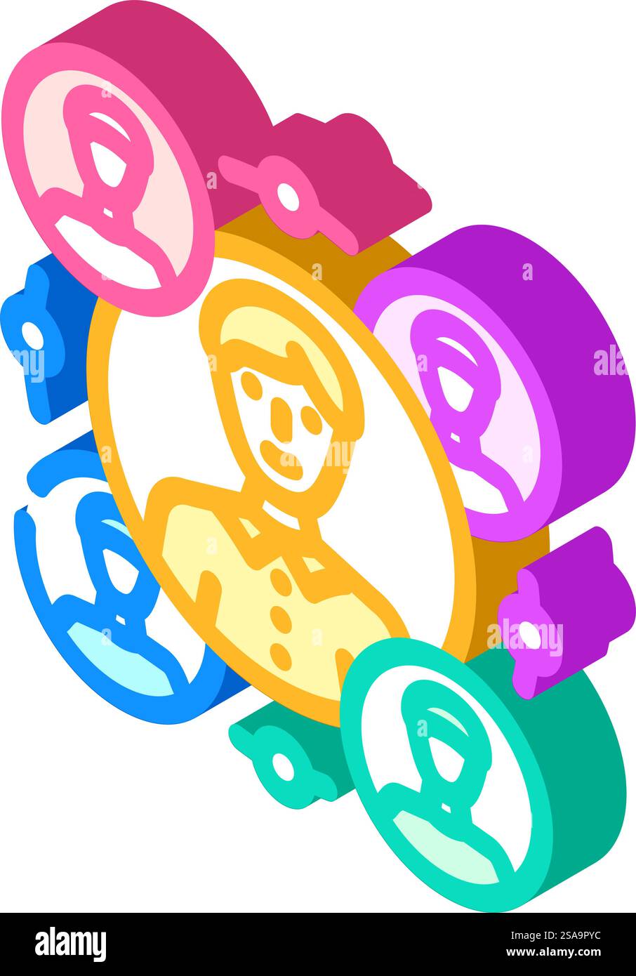 community engagement business process isometric icon vector. community ...