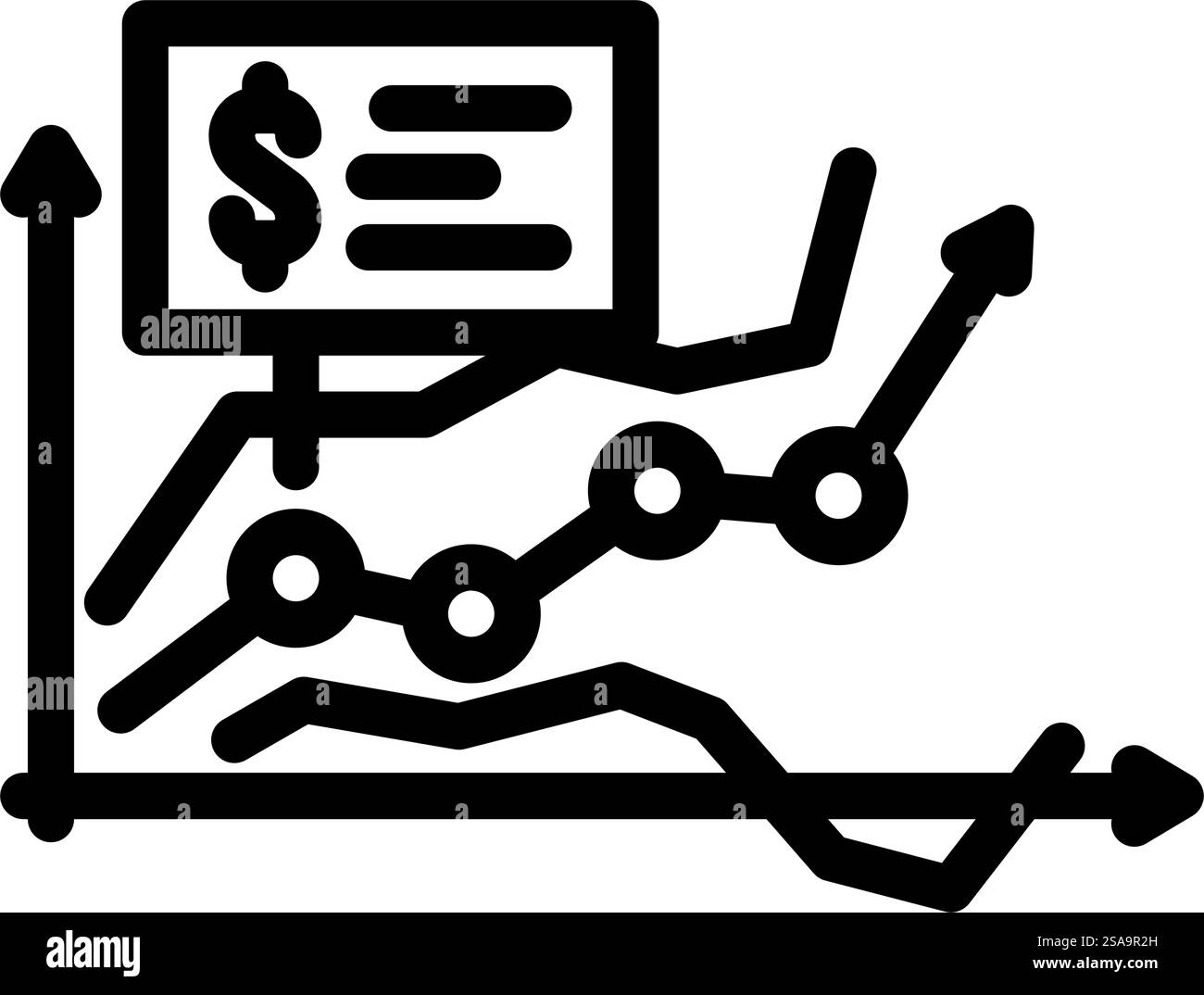 sales forecasting business process line icon vector. sales forecasting ...