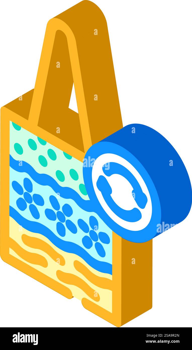 repurposed textiles sustainable fashion isometric icon vector ...