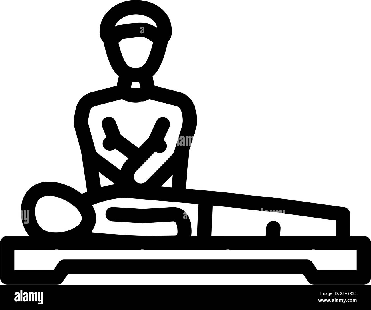 cpr procedure ambulance line icon vector. cpr procedure ambulance sign ...