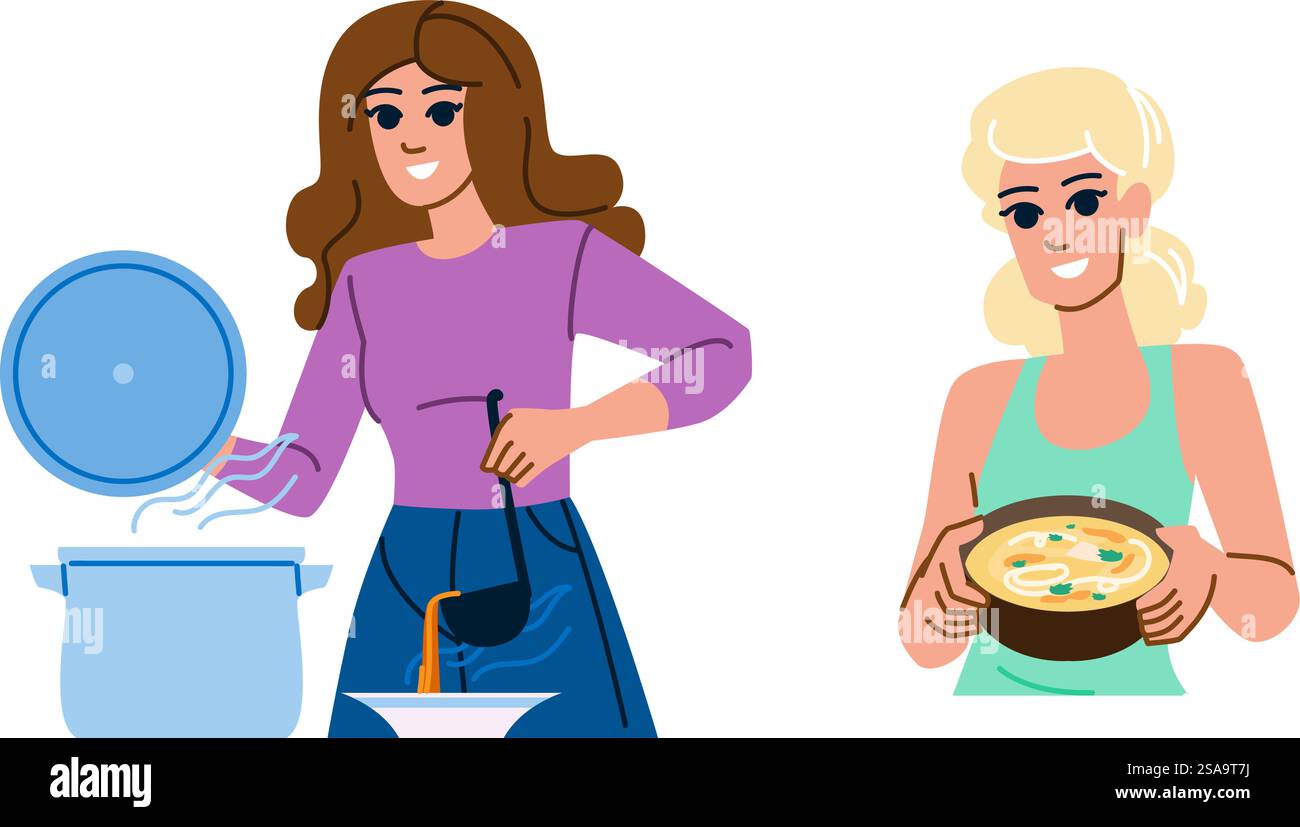 bowl homemade soup vector. vegetable food, table cream, green meal bowl ...