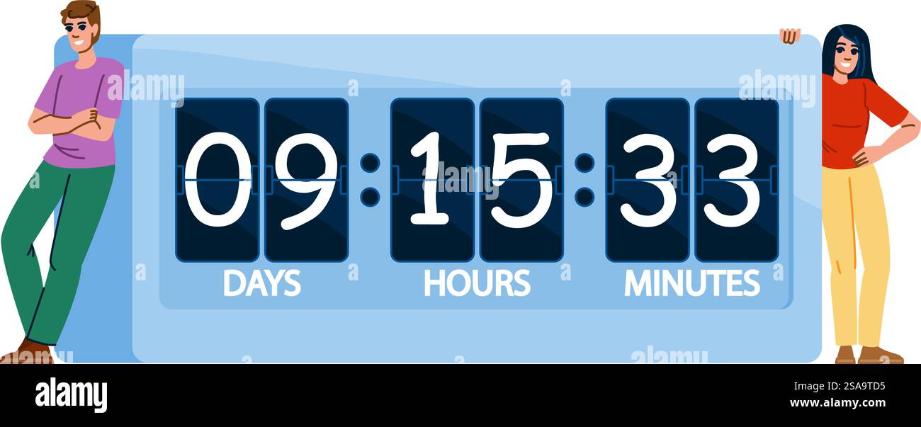 time digital timer countdown vector. number watch, counter count, day ...