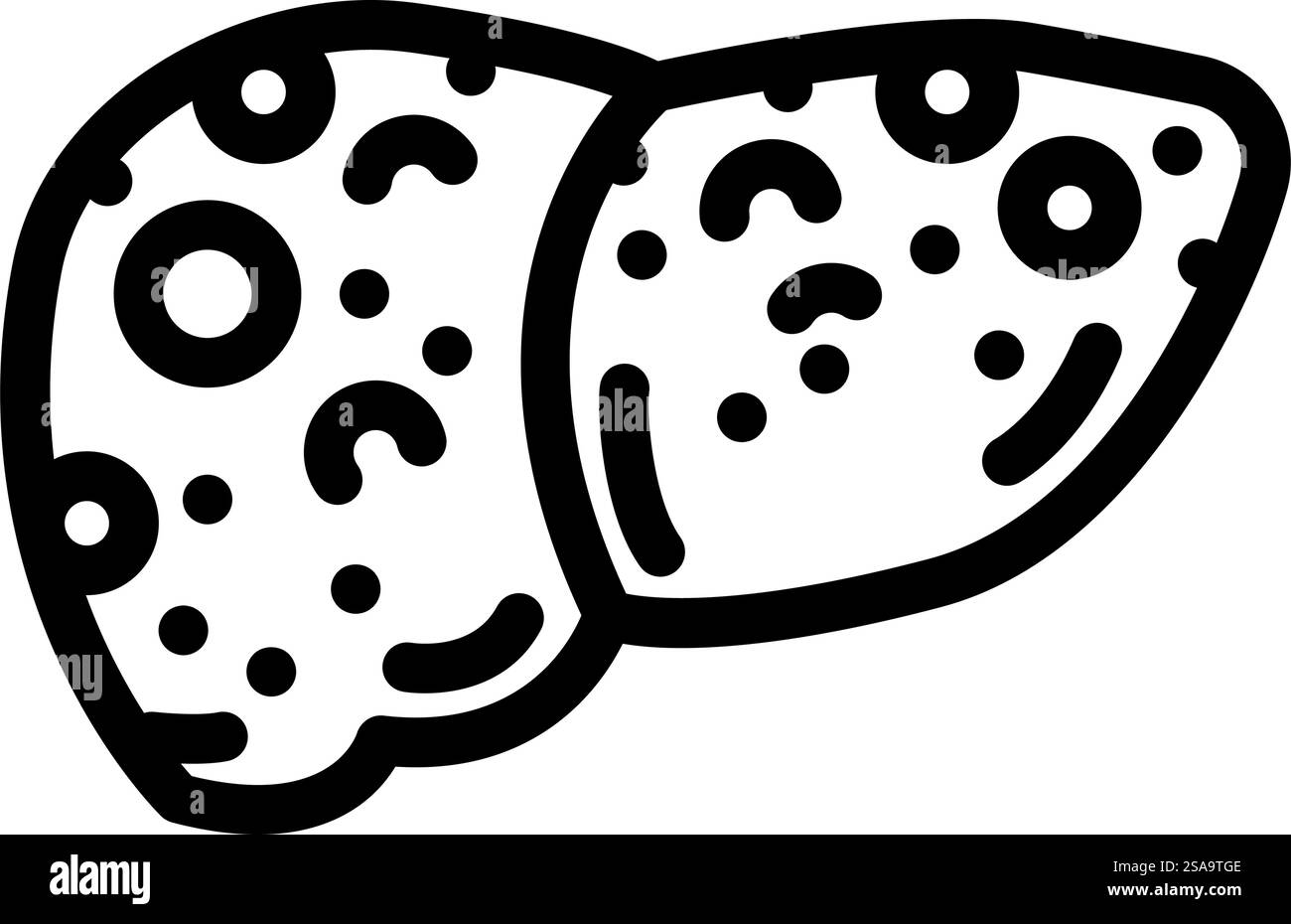 fatty liver disease obesity overweight line icon vector. fatty liver ...