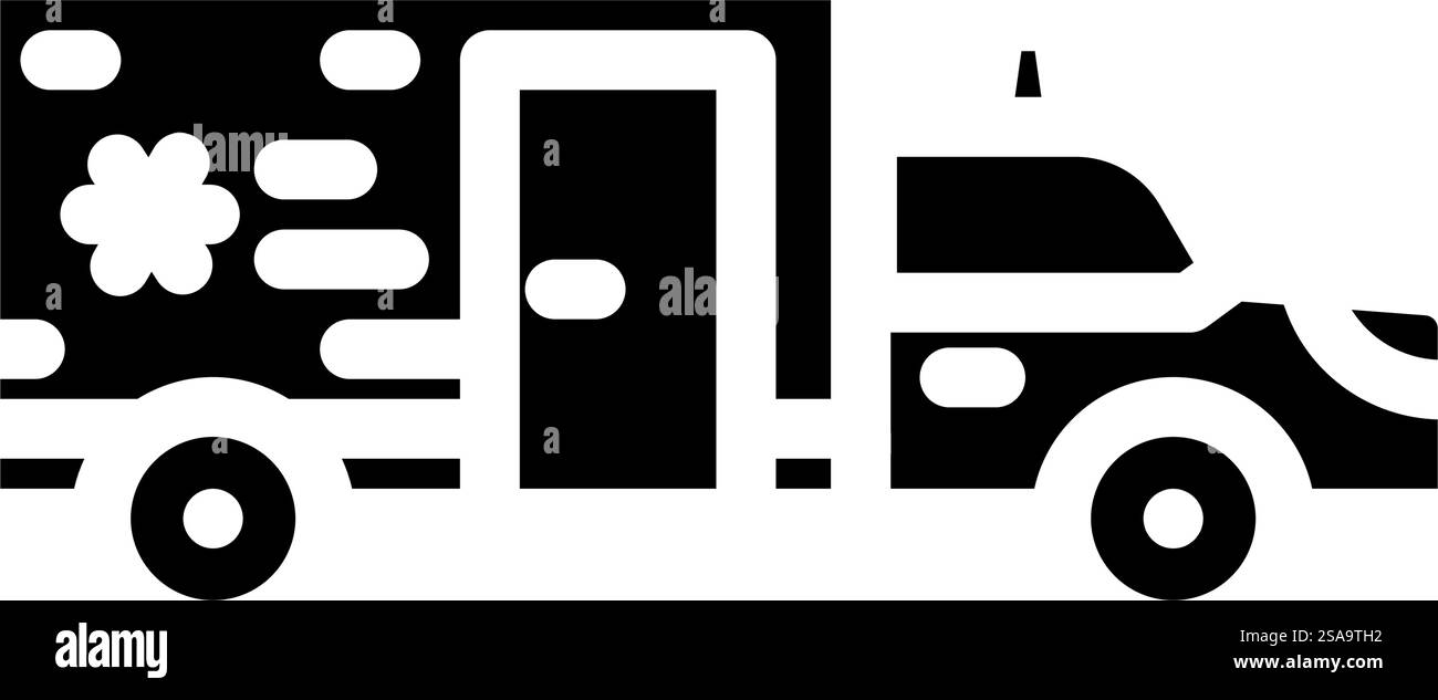 ambulance vehicle glyph icon vector. ambulance vehicle sign. isolated ...