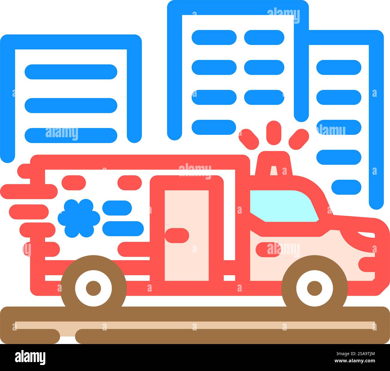ambulance dispatch color icon vector. ambulance dispatch sign. isolated ...