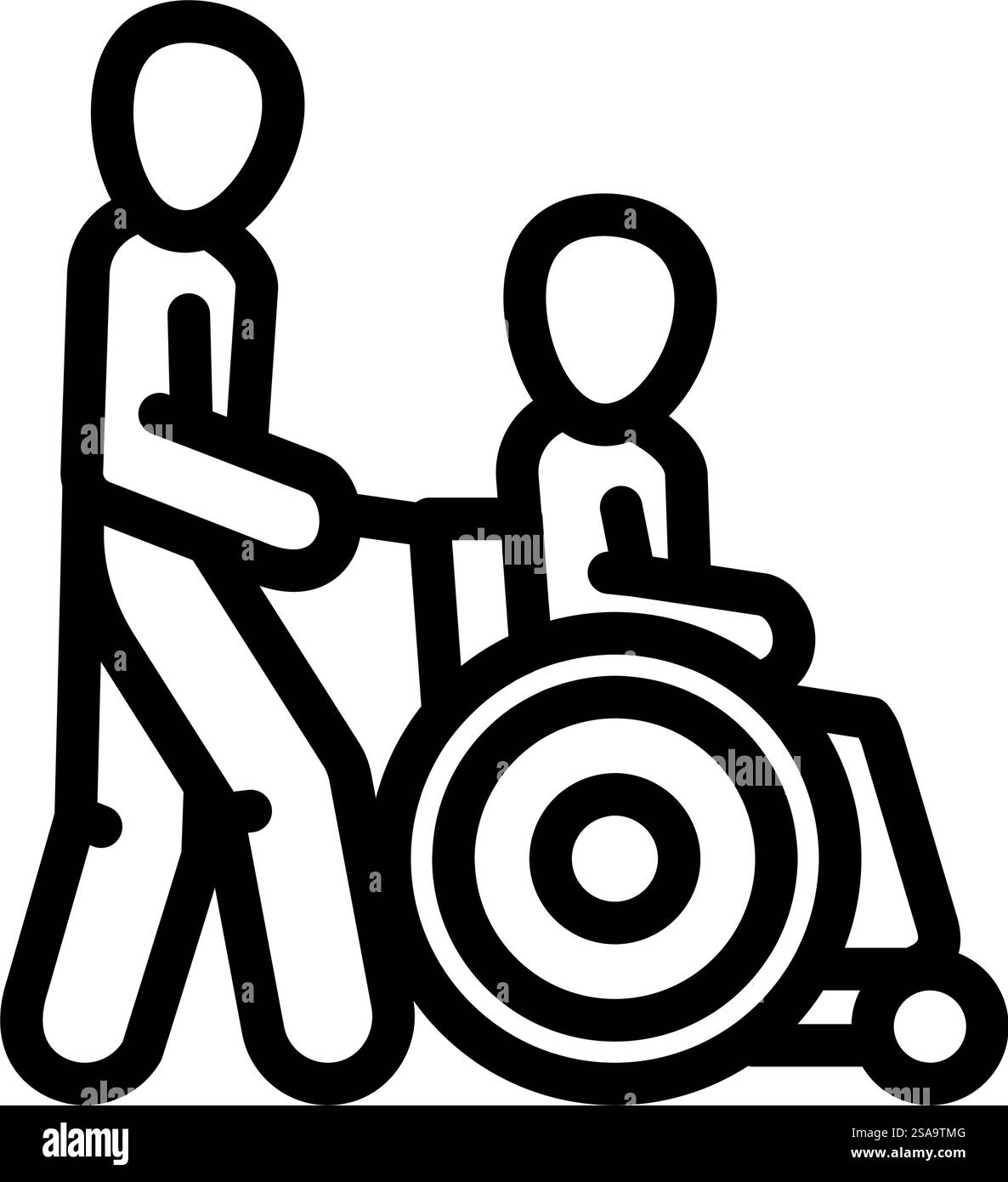 patient transfer ambulance line icon vector. patient transfer ambulance ...