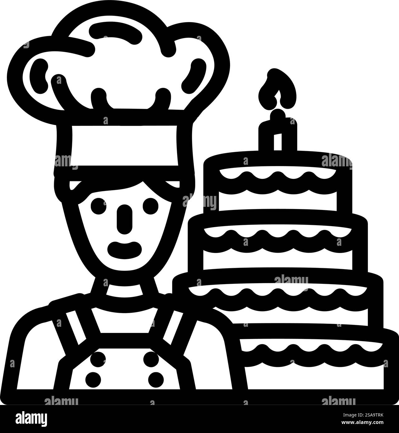pastry chef restaurant line icon vector. pastry chef restaurant sign ...