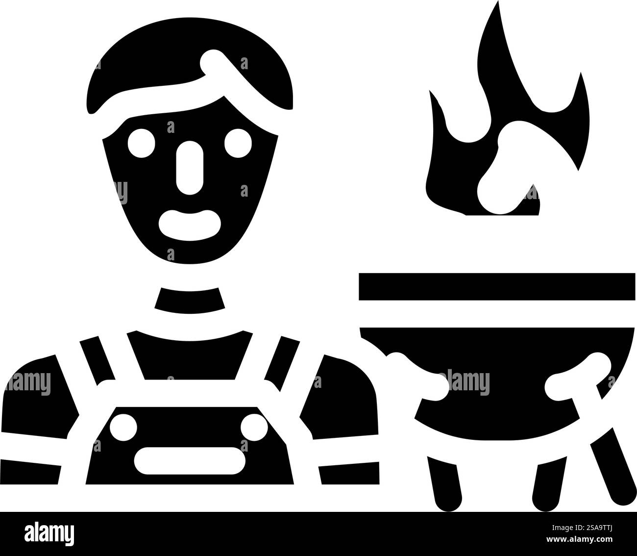 grill master restaurant chef glyph icon vector. grill master restaurant ...
