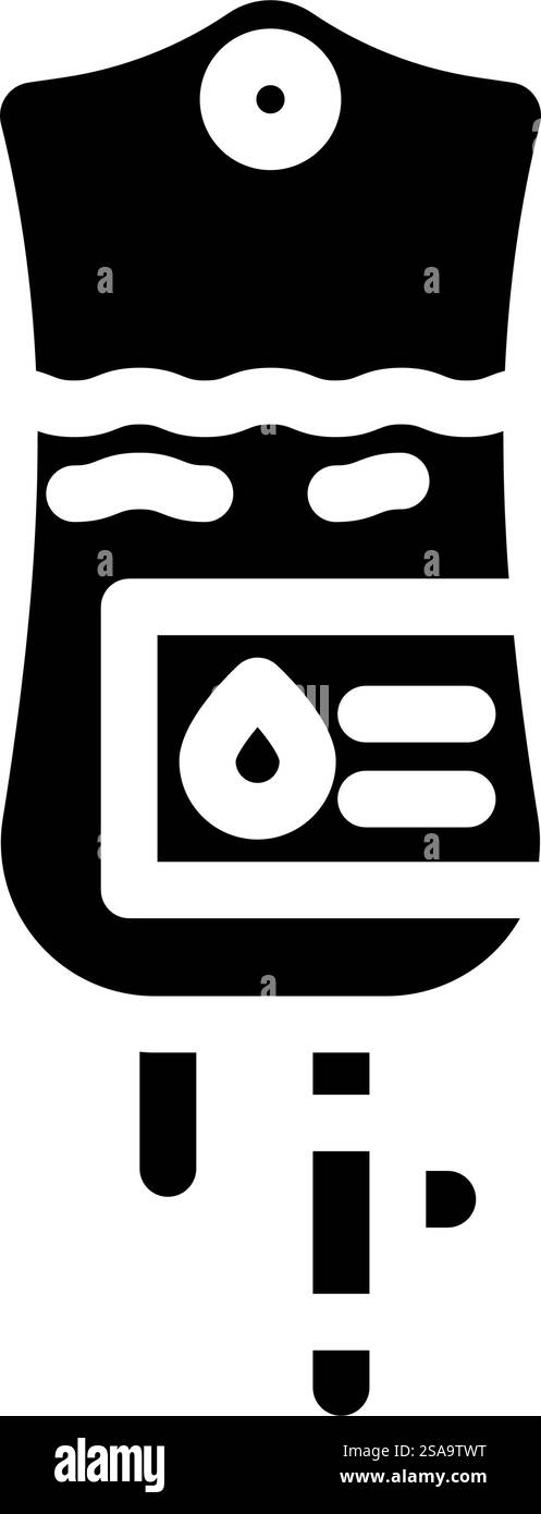 intravenous iv drip glyph icon vector. intravenous iv drip sign ...