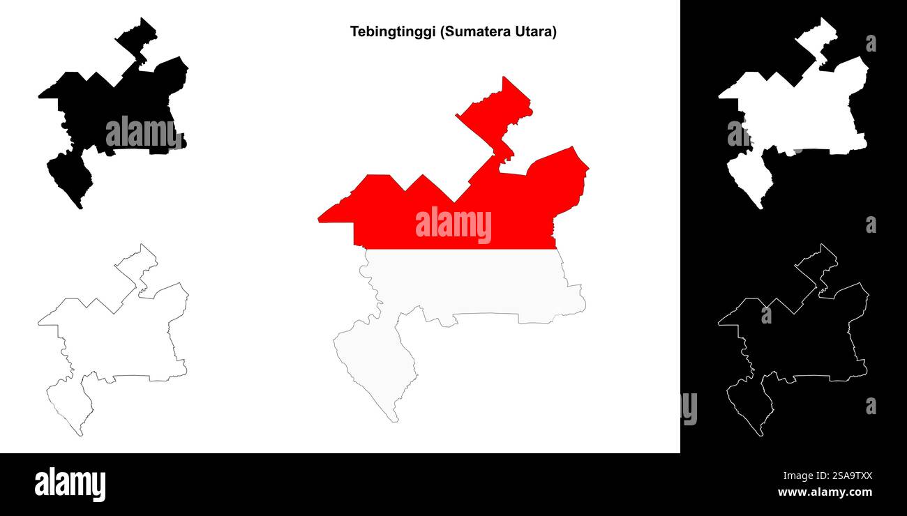 Tebingtinggi blank outline map set Stock Vector Image & Art - Alamy
