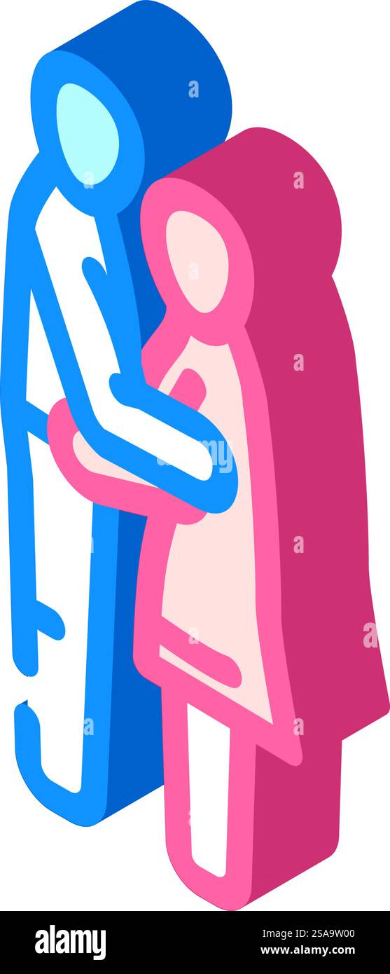 couple embracing love isometric icon vector. couple embracing love sign ...