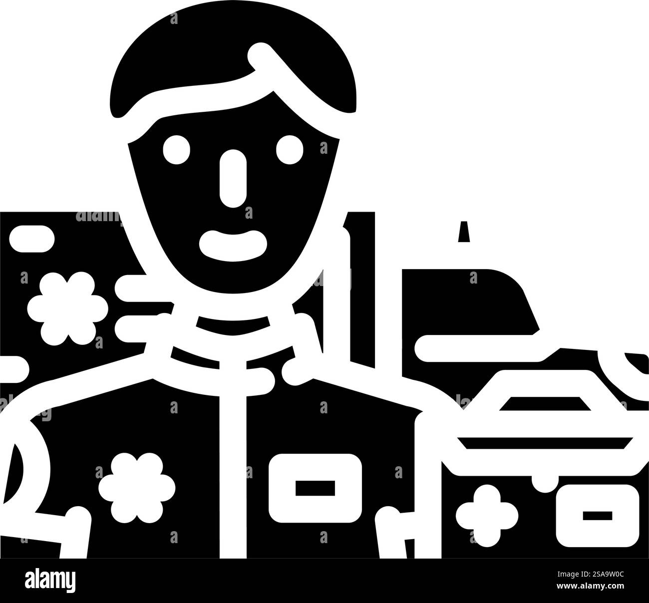 paramedic ambulance glyph icon vector. paramedic ambulance sign ...