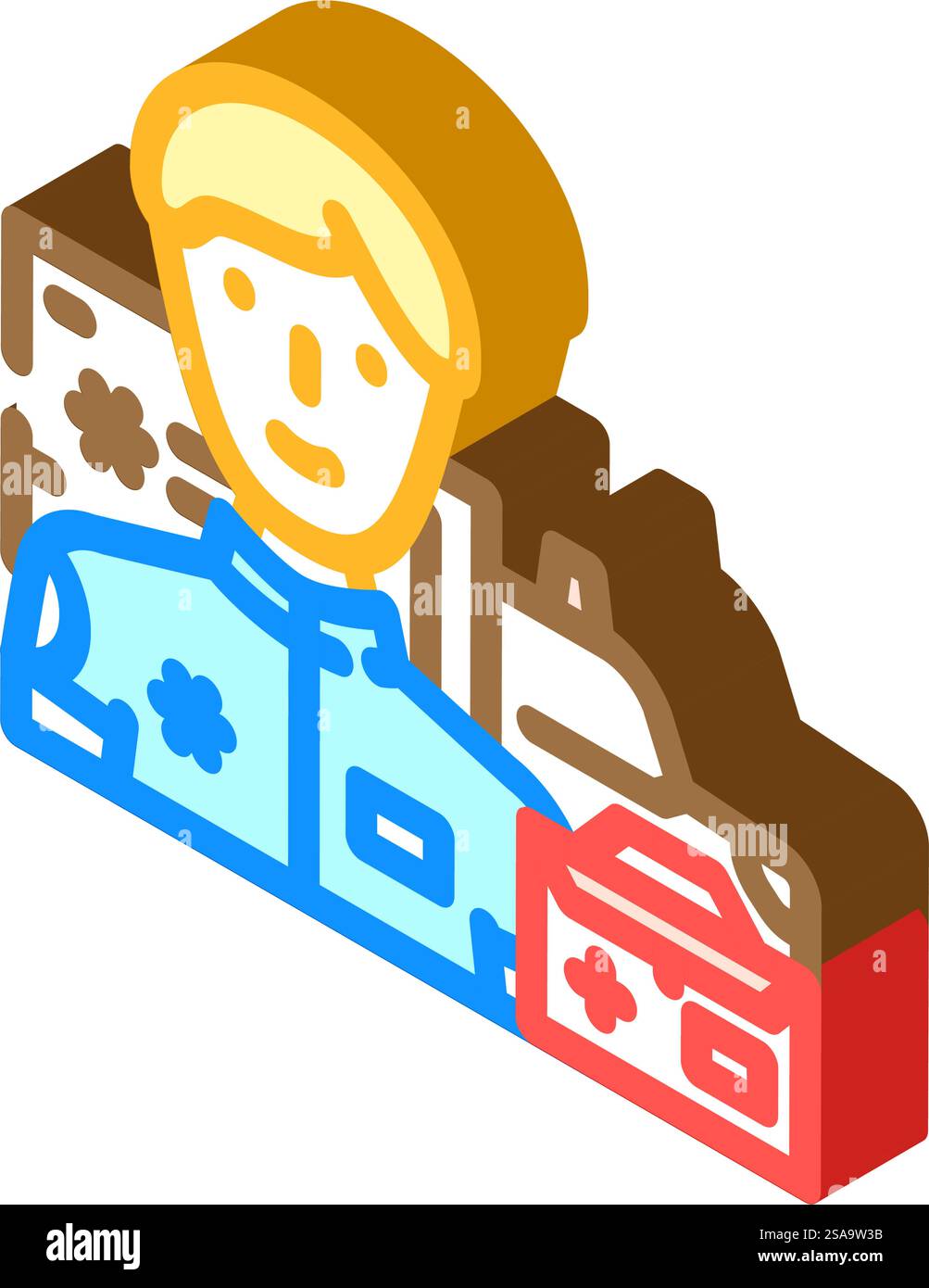 paramedic ambulance isometric icon vector. paramedic ambulance sign ...