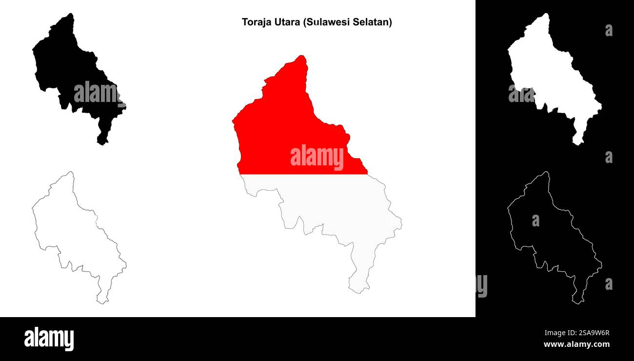 Toraja Utara blank outline map set Stock Vector Image & Art - Alamy