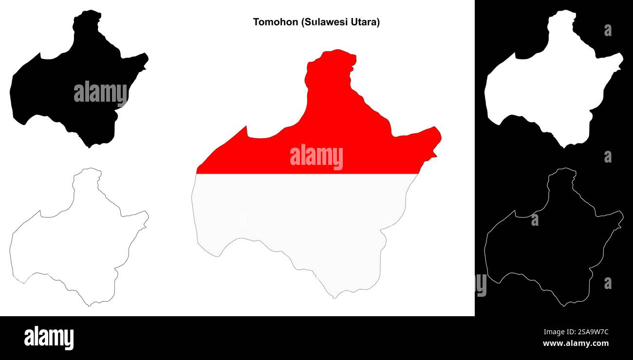 Tomohon outline map hi-res stock photography and images - Alamy