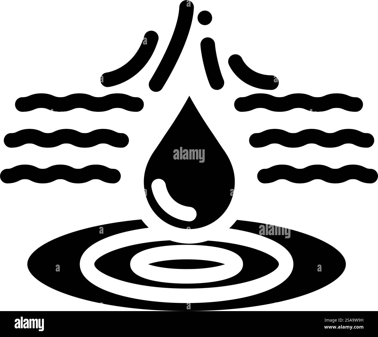 water droplet acupuncture glyph icon vector. water droplet acupuncture ...