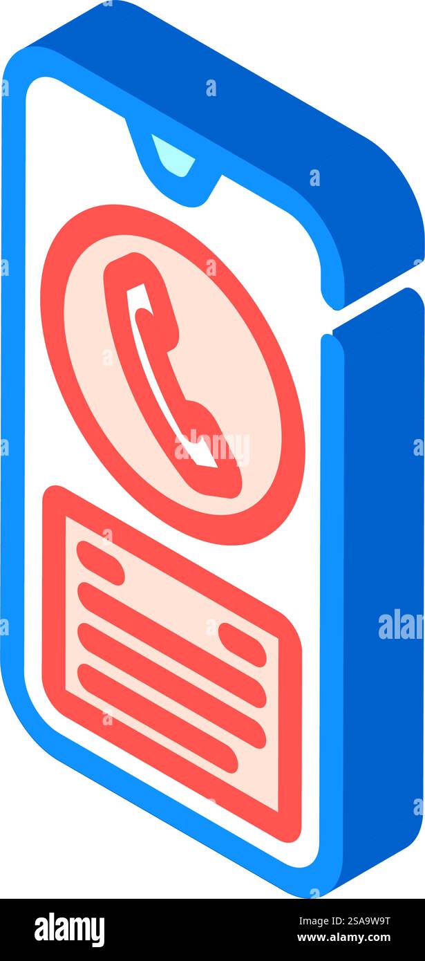 emergency call ambulance isometric icon vector. emergency call ...