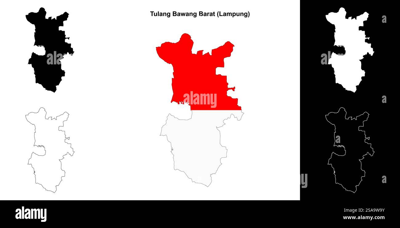 Tulang Bawang Barat blank outline map set Stock Vector Image & Art - Alamy