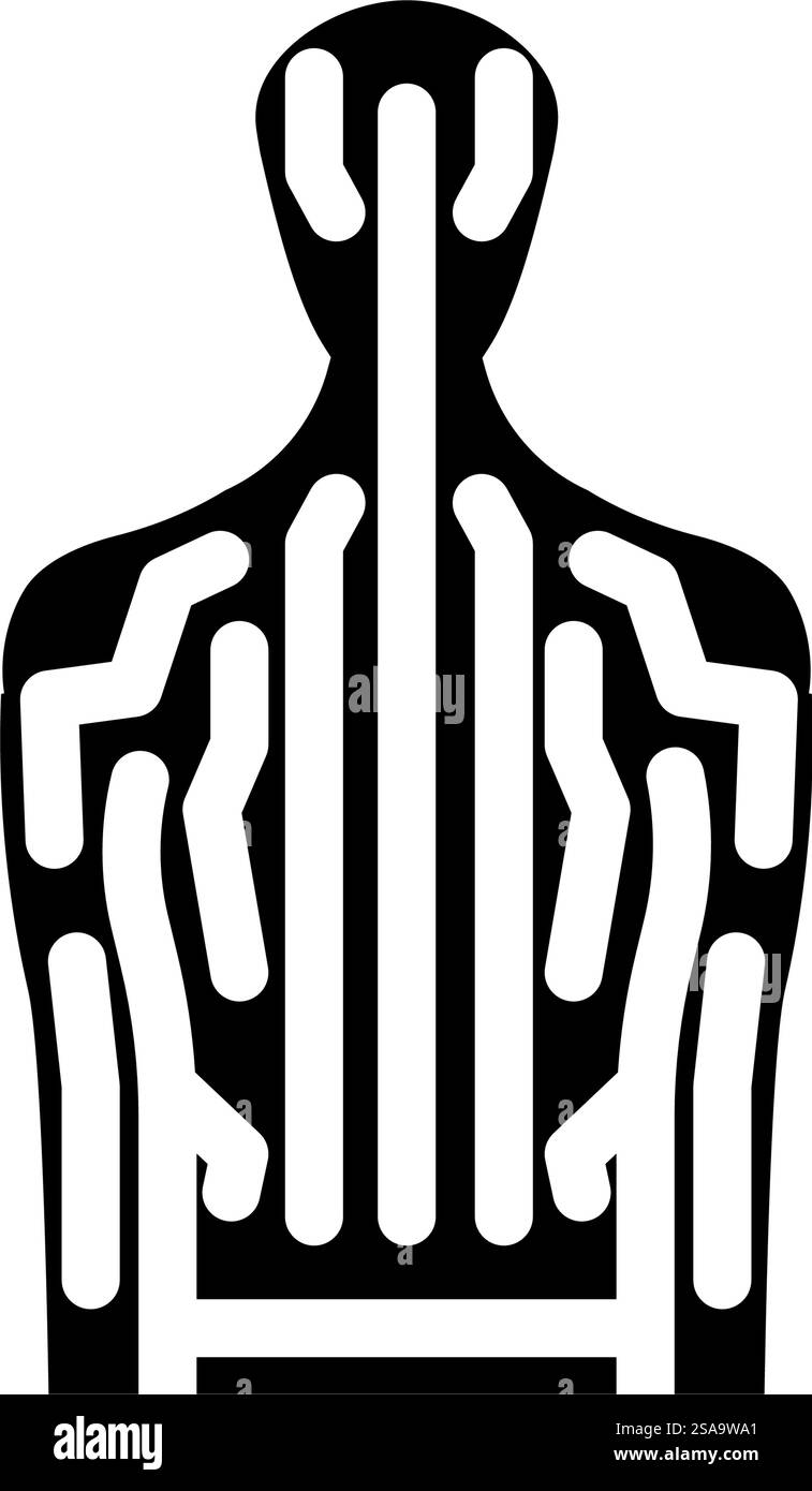 meridian pathways acupuncture glyph icon vector. meridian pathways ...