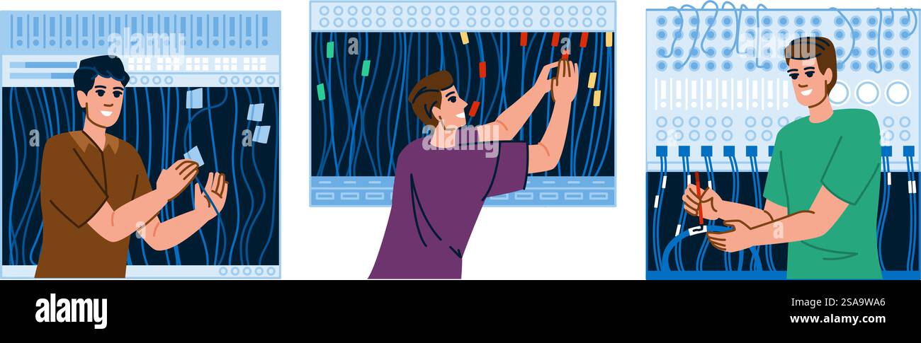 construction labeling cables engineer vector. building industry, hook caution, factory system ...