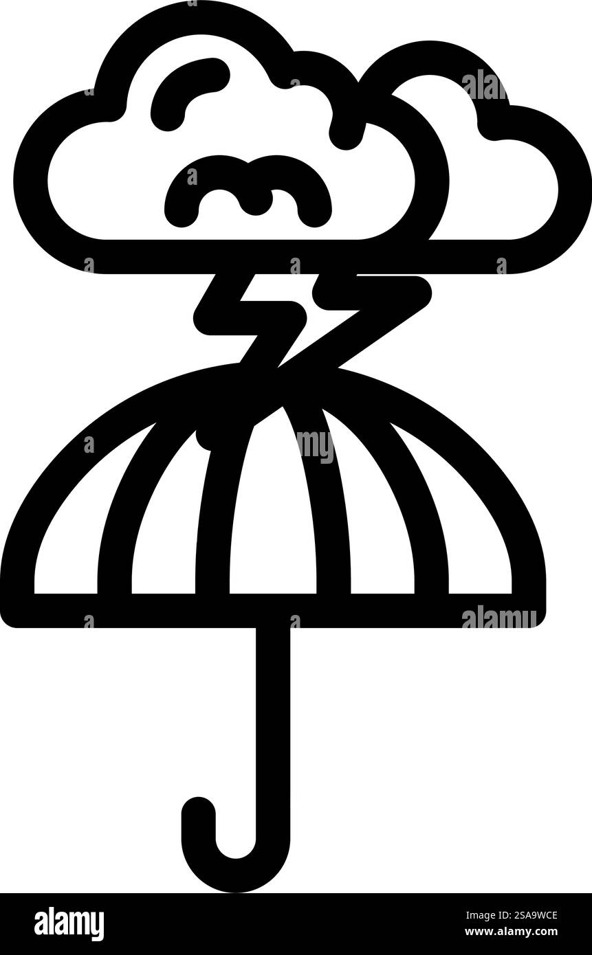 storm resistant label product caution line icon vector. storm resistant ...