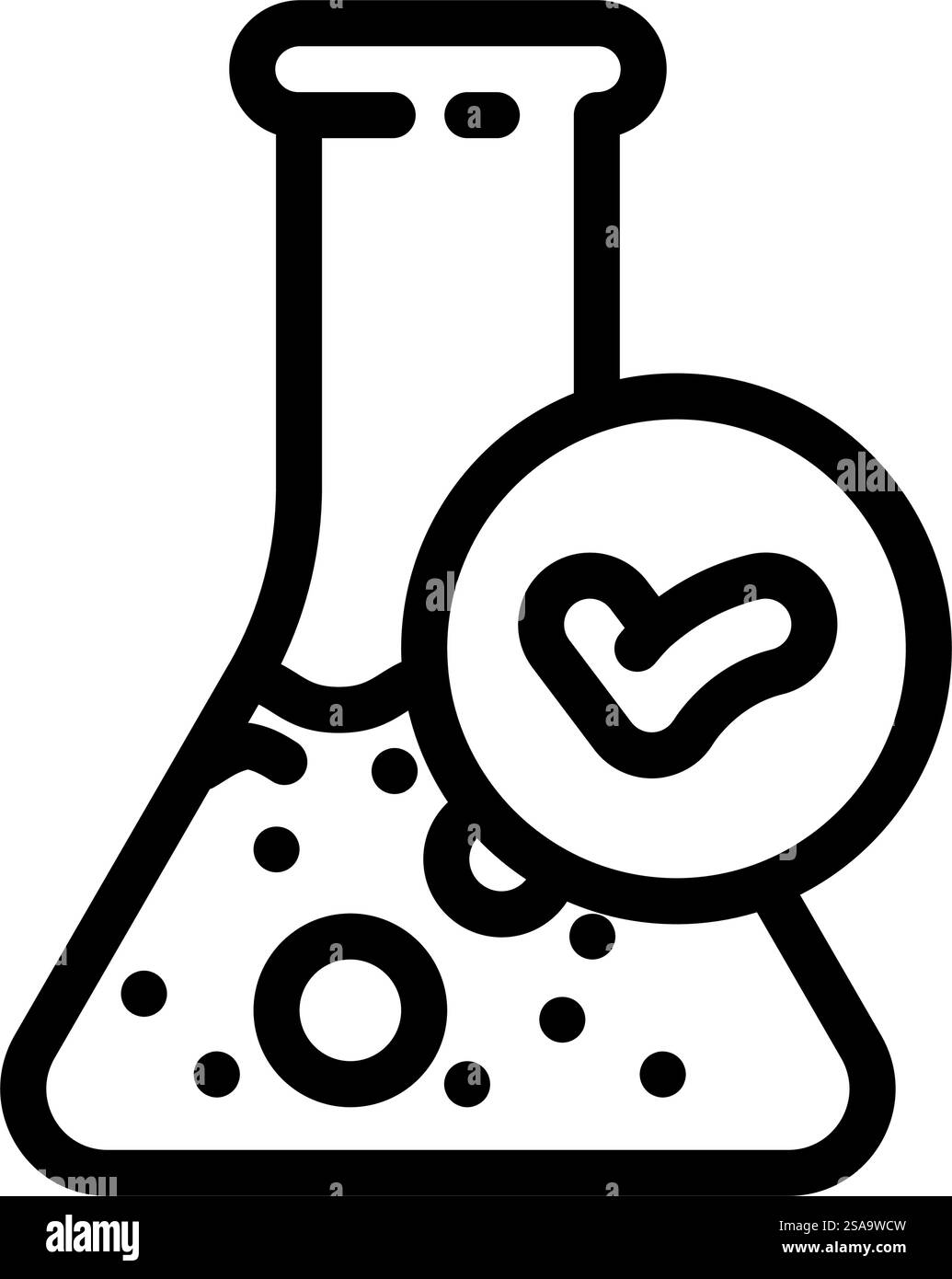 lab verified label product caution line icon vector. lab verified label ...