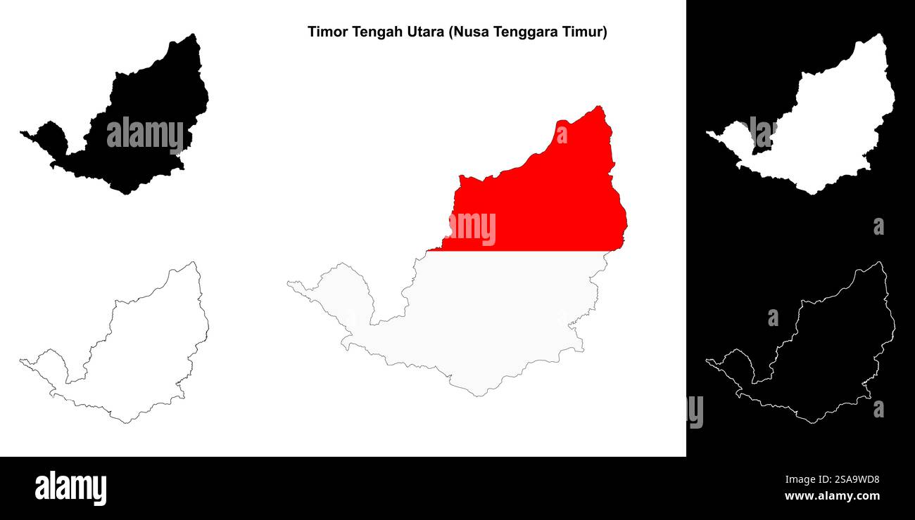 Timor Tengah Utara blank outline map set Stock Vector Image & Art - Alamy