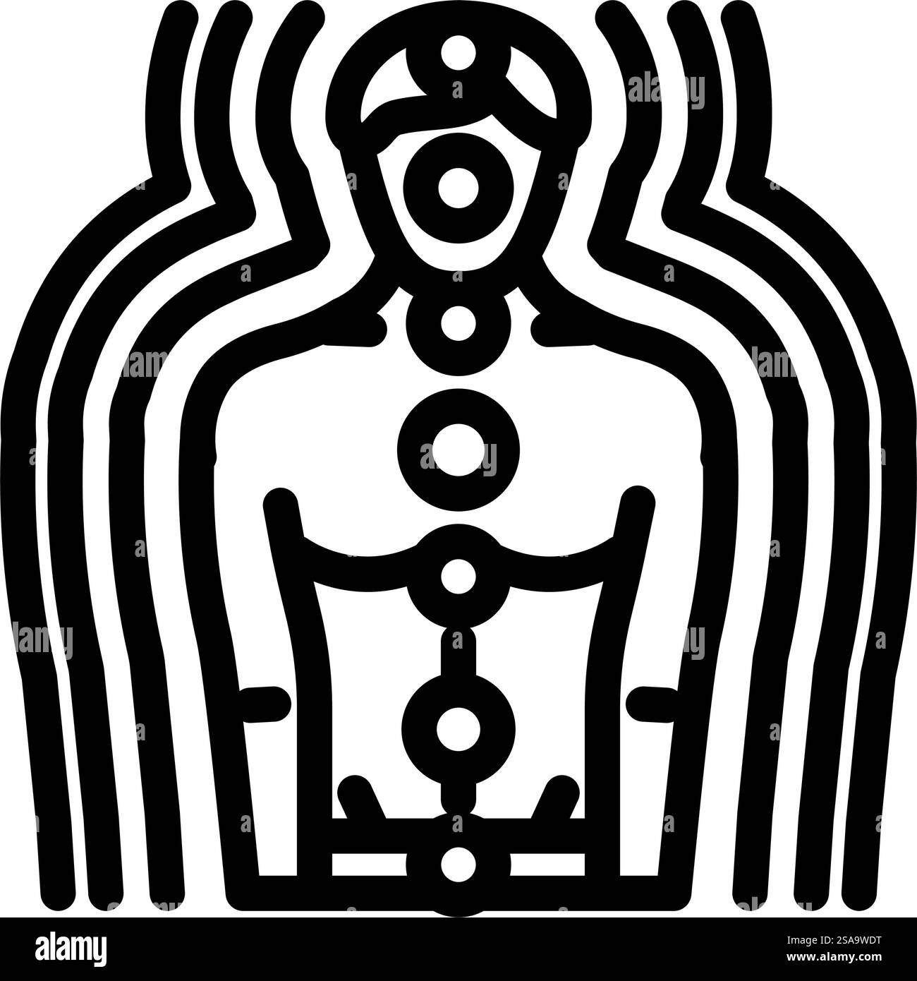 energy flow acupuncture line icon vector. energy flow acupuncture sign ...