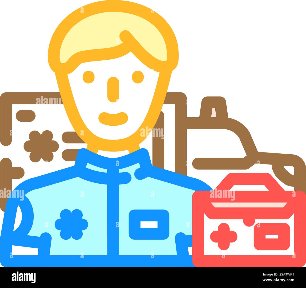 paramedic ambulance color icon vector. paramedic ambulance sign ...