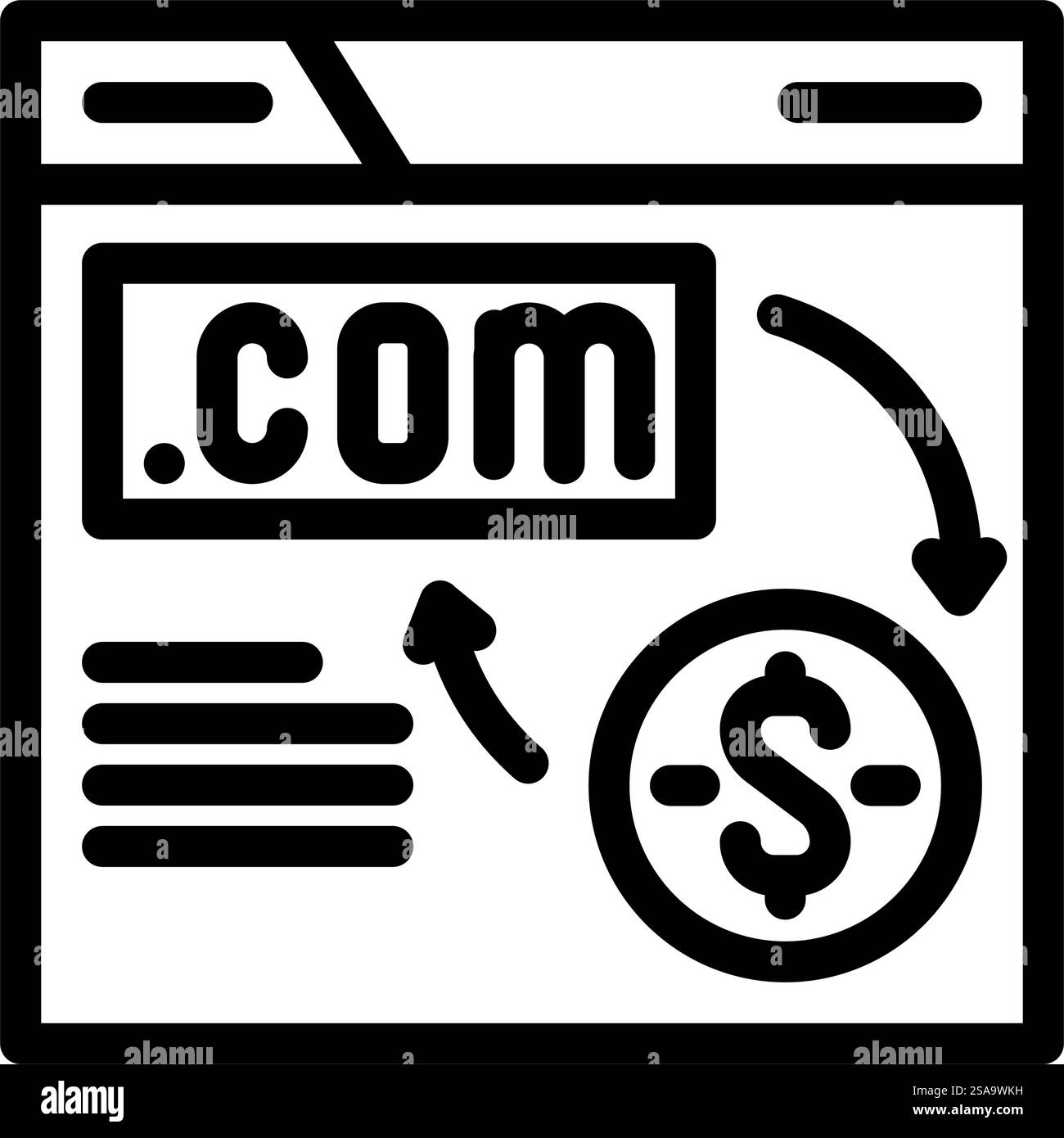 domain flipping line icon vector. domain flipping sign. isolated ...
